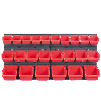 WALL MOUNTED TOOL PEG BOARD SET GARAGE STORAGE BINS WORKSHOP RACK SHED ...