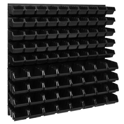 WALL MOUNTED TOOL PEG BOARD SET GARAGE STORAGE BINS WORKSHOP RACK SHED ...