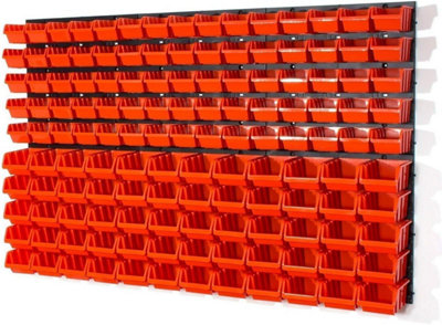WALL MOUNTED TOOL PEG BOARD SET GARAGE STORAGE BINS WORKSHOP RACK SHED ...
