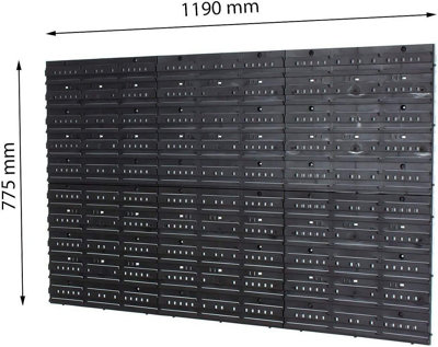 WALL MOUNTED TOOL PEG BOARD SET GARAGE STORAGE BINS WORKSHOP RACK SHED ...
