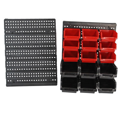 Wall Mounted Tool Storage Bin Workshop Garage Rack Pegs Organizer DIY ...