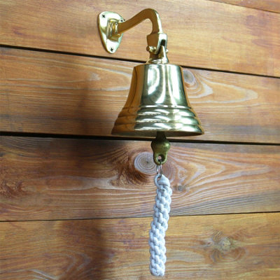 Wall Mounted Traditional Door Ship Bell Gold | DIY at B&Q