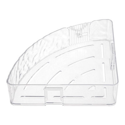 Wall Mounted Transparent Plastic Bathroom Corner Shower Caddy