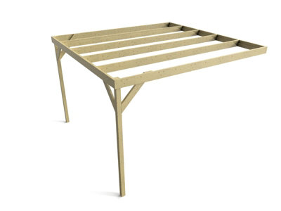 Wall-mounted wooden box pergola, complete DIY kit, 2.4m x 4.8m (Natural ...