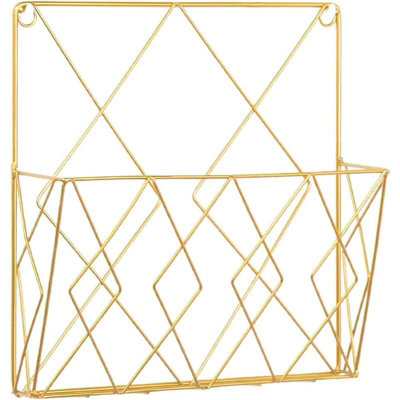 Wall newspaper rack in black metal wire for organizing magazines and ...