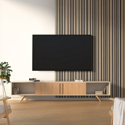 Wall Panel Oak Decorative Thick & Thin Design Wooden Panelling 3D ...