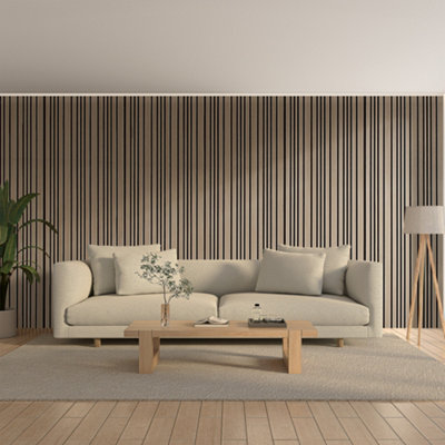 Wall Panel Oak Decorative Thick & Thin Design Wooden Panelling 3D ...