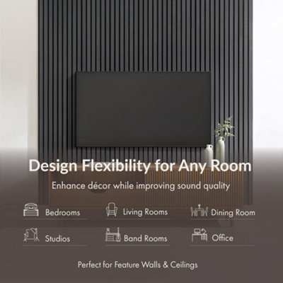 Wall Panel Wood Slat Grey Oak Decorative Wooden Wall Panelling 3D ...