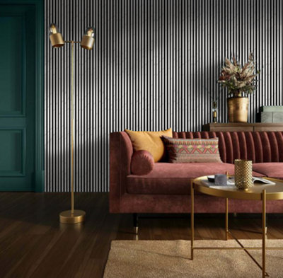 Wall Panel Wood Slat Marble Decorative Wooden Wall Panelling 3D Slatted ...