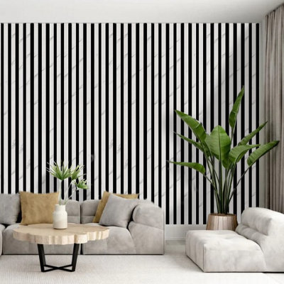 Wall Panel Wood Slat Marble Decorative Wooden Wall Panelling 3D Slatted ...