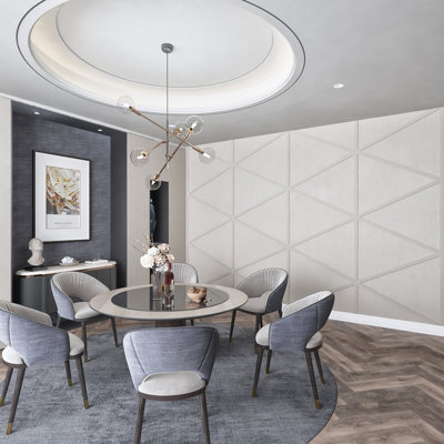 Wall Panels World Berlin Geometric MDF Wall Panelling Kit - Primed ...