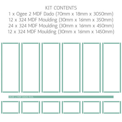 Wall Panels World Classic MDF Wall Panelling Kit - Primed
