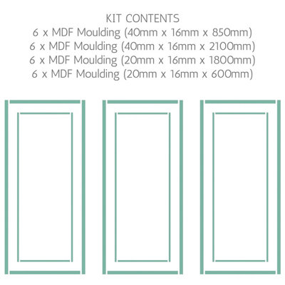 Wall Panels World Decorative Classic MDF Wall Panelling Kit - Primed ...