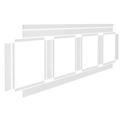Wall Panels World MDF Wall Panelling Kit - 324 Panel Moulding, Primed