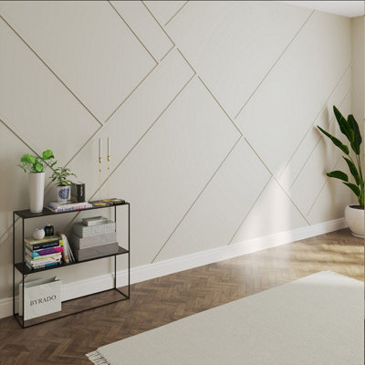 Wall Panels World MDF Wall Panelling Strips, 95mm x 6mm x 2440mm Primed ...