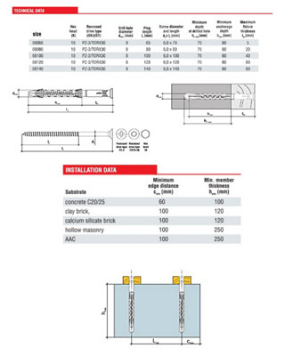 Wall Plug Nylon Window Door Frame HEX Head Concrete Brick - Size HEX-10 ...