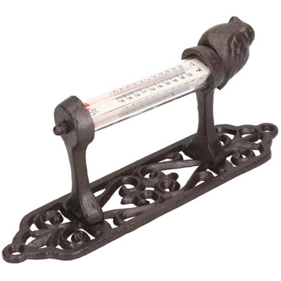 Wall Rustic Thermometer Garden Wall Celsius Cast Iron Garden Shed House ...