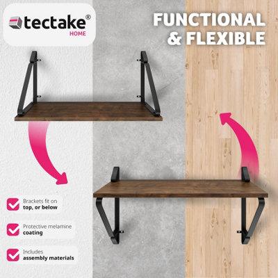 Wall Shelves Irvine - set of 2, wood & metal look, high load-capacity ...