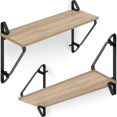 Wall Shelves Irvine - set of 2, wood & metal look, high load-capacity ...