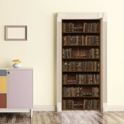 Wall Sticker Decal Vintage Bookshelf Library For All Europe Size 88Cm X ...