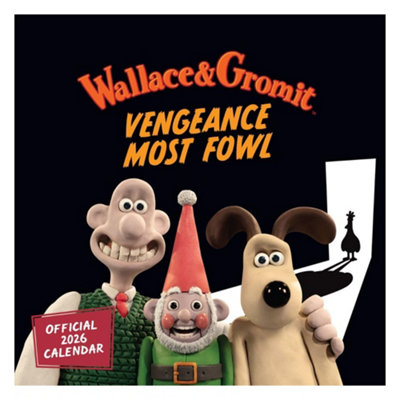 Wallace and Gromit 2026 Square Wall Calendar Multicoloured (One Size)