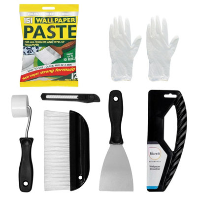 Wallpaper Paste Kit - Includes 10 Roll Adhesive Paste and Wallpaper Kit ...