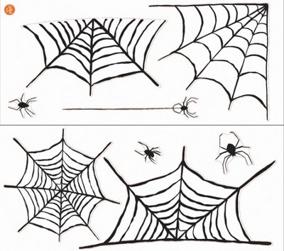 Wallpops DWPK2248 Halloween Spider Web Wall Art Kit