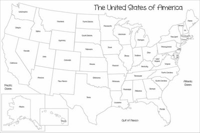 Wallpops Large Self-Adhesive Colour Your Own USA America Map Wall Art ...