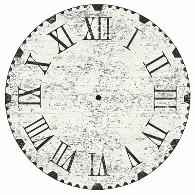 Wallpops White, Grey & Black Large Vintage Roman Numeral Clock Wall ...