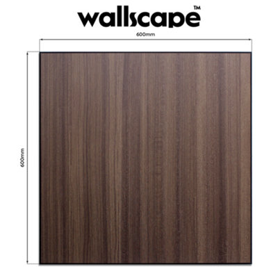 wallscape Decorative Wall Panels Square 600mm x 600mm - Dark Ebony Wood ...
