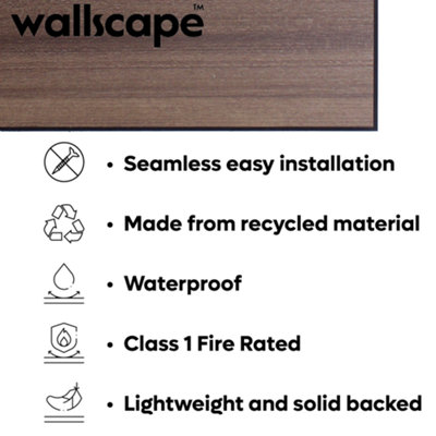 wallscape Decorative Wall Panels Square 600mm x 600mm - Dark Ebony Wood ...