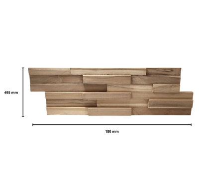 Wallsupply UltraWood Firenze Solid Teak Wood Panels, Wall Cladding 3D ...
