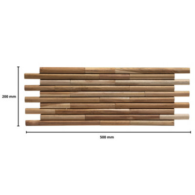 Wallsupply UltraWood Reeded Round Reclaimed Solid Teak Wood Panels ...