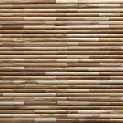 Wallsupply UltraWood Reeded Round Reclaimed Solid Teak Wood Panels ...