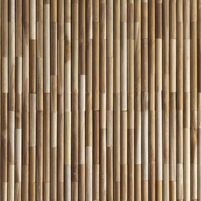 Wallsupply UltraWood Reeded Round Reclaimed Solid Teak Wood Panels, Wall Cladding 3D ...