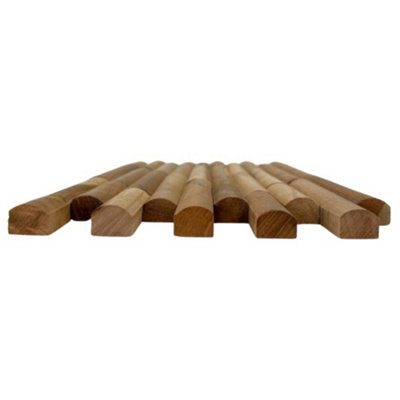 Wallsupply UltraWood Reeded Round Reclaimed Solid Teak Wood Panels ...