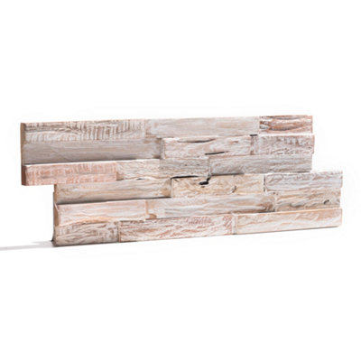 Wallsupply UltraWood White wash Recycled Solid Teak Wood Panels, Wall ...