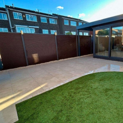 Walnut Composite Fencing 10 Bays + End post