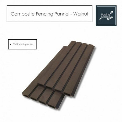 Walnut Composite Fencing 10 Bays + End post