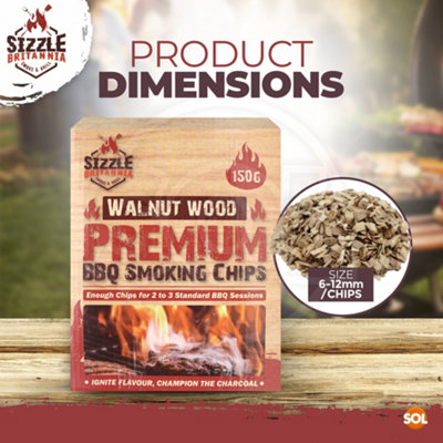 Walnut Wood Chips for Smoking Food 150g , Smoking Wood Chips, Smoker ...
