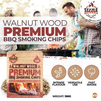Walnut Wood Chips for Smoking Food 150g , Smoking Wood Chips, Smoker ...