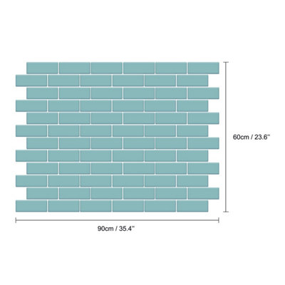 Walplus 12 Pcs 30.5x15.4cm Peel and Stick Wall Tiles Sticker - Self ...