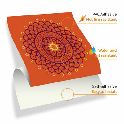 Walplus 24 Pieces 15x15cm Colourful Mandala Peel and Stick Wall Tiles ...