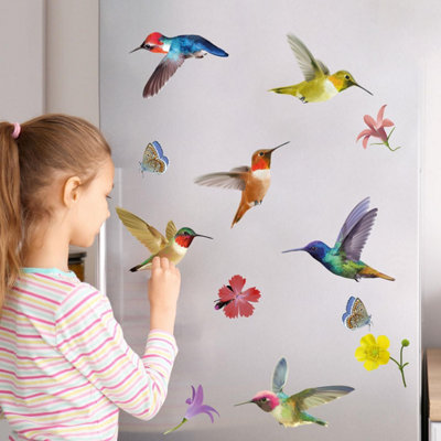 Walplus Big Hummingbirds Double-Sided Window Clings - 12Pcs Bird Window ...