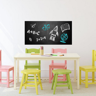 Walplus Blackboard Self-Adhesive Decal Wall Sticker 45 X 90 Cm X 2 ...