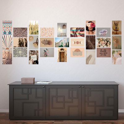 Walplus Boho Aesthetic Wall Collage Stickers Set - 30pcs