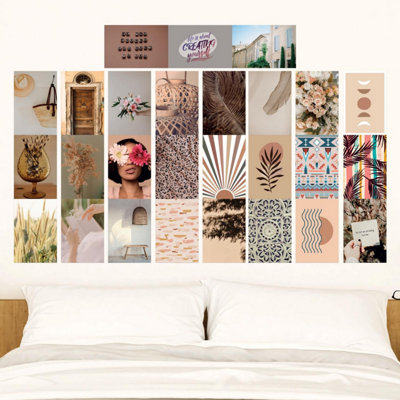 Walplus Boho Aesthetic Wall Collage Stickers Set - 30pcs