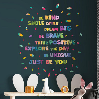 Walplus Colourful Inspirational Lettering Quote Kids Sticker PVC ...