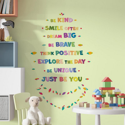 Walplus Colourful Inspirational Lettering Quote Kids Sticker PVC ...