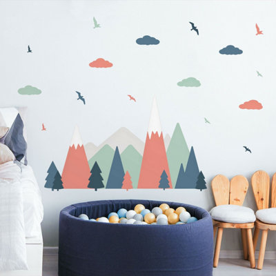 Walplus Colourful Mountains Landscape,Scandinavian Style,Children Wall ...